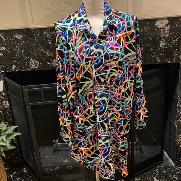 eye candy | Dresses | Eye Candy Rainbow Swirl Shirt Dress 2x | Poshmark